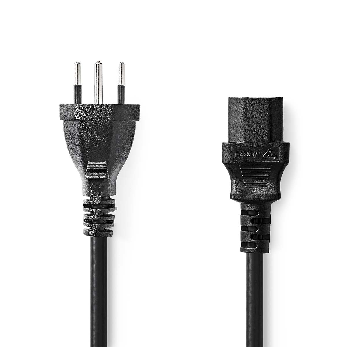 Power Cable CH Type 12 IEC 320 C13 Straight Straight Nickel
